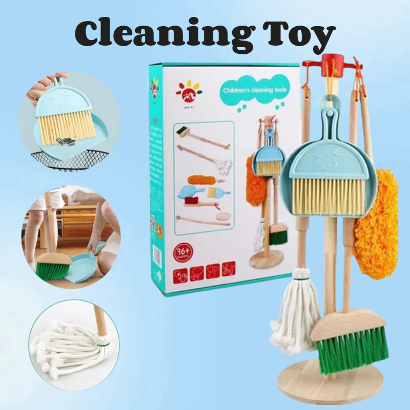Cleaning Toy For Hid Wooden Detachable Cleaning Set For Kids 6 Pcs Life ...