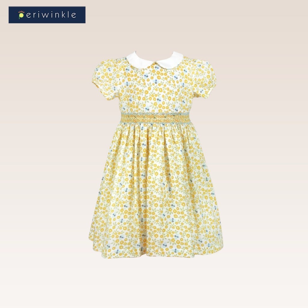 Periwinkle Girls Jinxy Yellow Printed Smocked Dress | Shopee Philippines