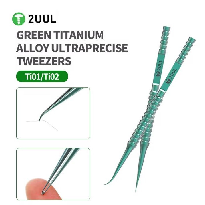 2UUL Titanium Alloy Tweezers Curved Straight Tip Edge Precision ...