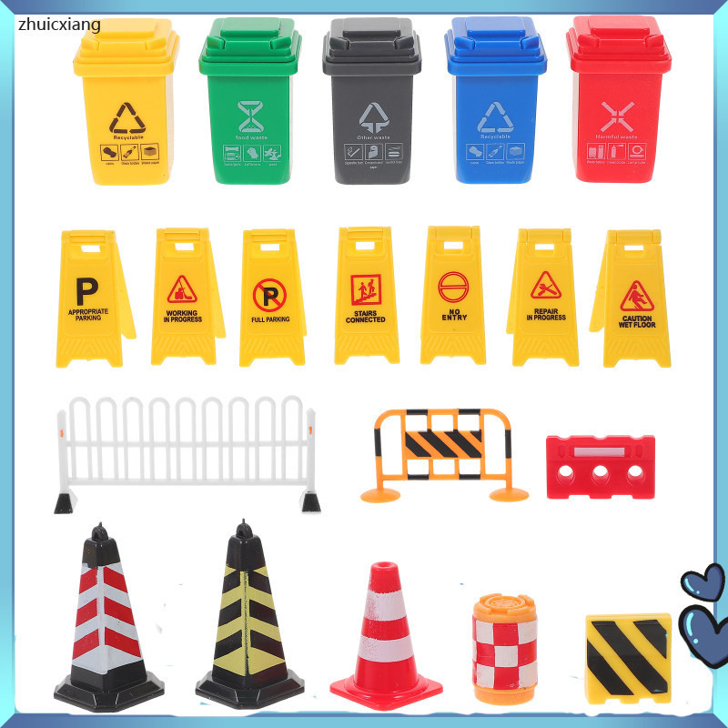 Miniature Traffic Roadblock Barricade Simulation Sign Toys for Kids ...
