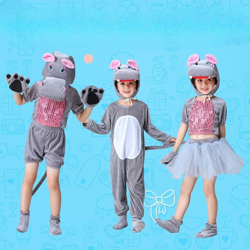 【Ready Stock】Children's Animal Hippo Performance Costume Dress For Kids ...