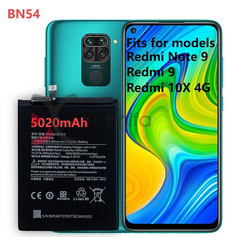BN54 Replacement Battery for Redmi Note 9 9 Global Redmi 10X 4G Latest ...