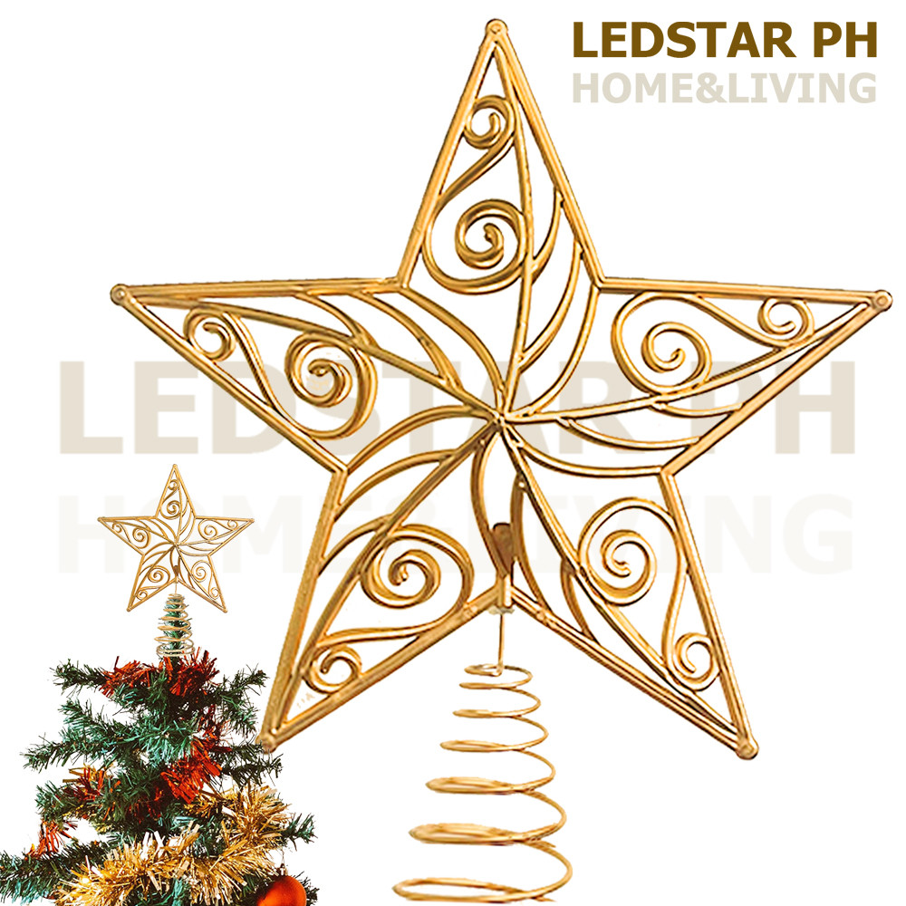 Gold Star Christmas Tree Topper Xmas Holiday Tree Toppers Christmas ...