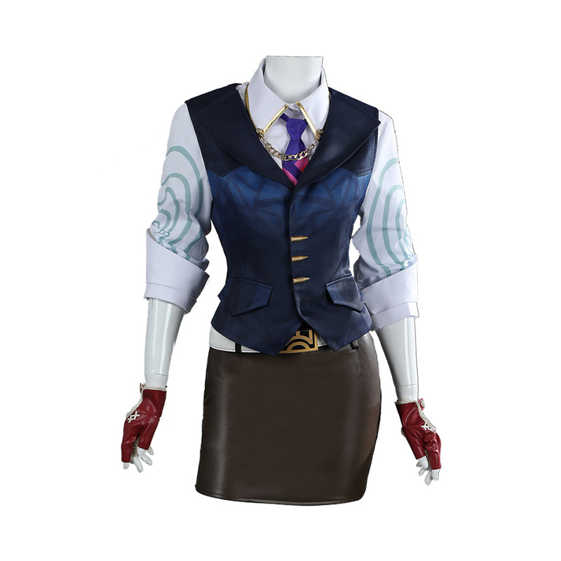 Game Valorant Chamber Women Blue Outfit Cosplay Costume Outfits ...