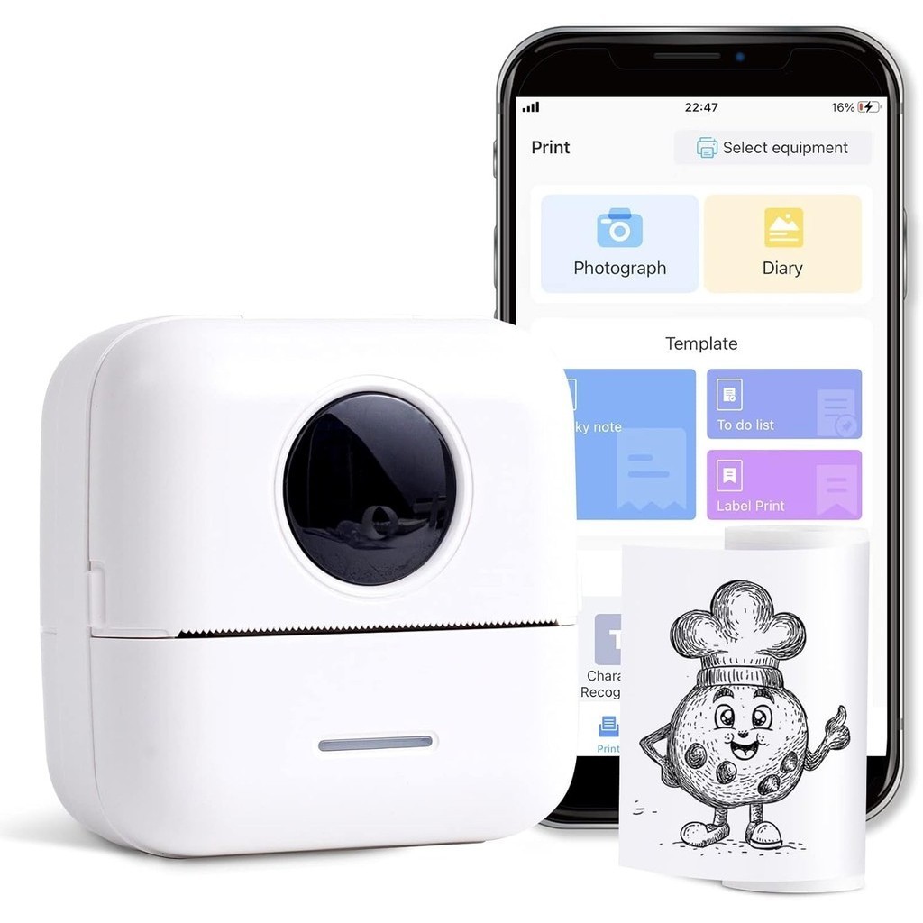 VOZY Mini Thermal Printer with Wireless Connection Inkless Printing and ...