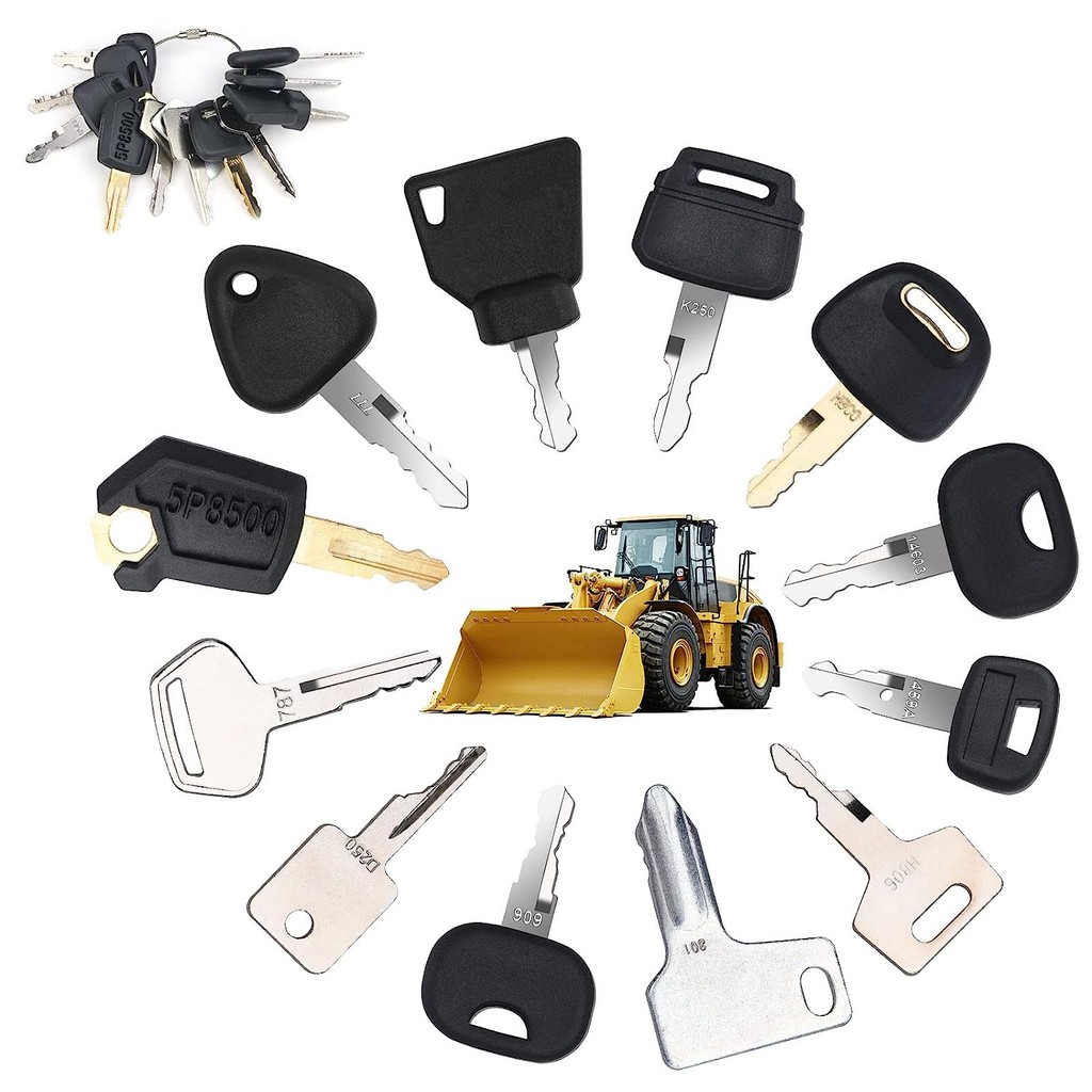 12 Keys Heavy Equipment Construction Ignition Key For Caterpillar Jcb ...