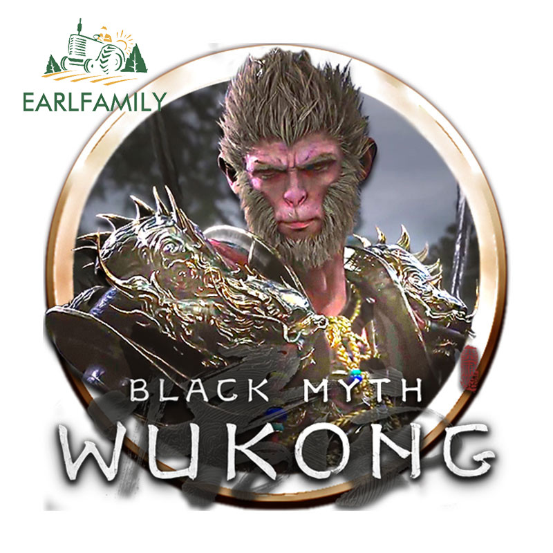 EARLFAMILY 13cm Black Myth WuKong Car Sticker Anime Circle Waterproof ...