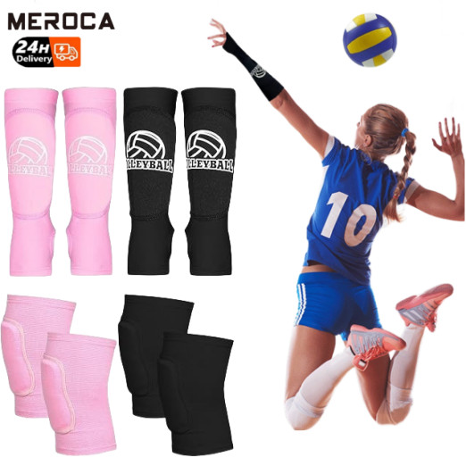 1Pair Volleyball Arm Sleeves with Protection Pads Sports Breathable Arm ...