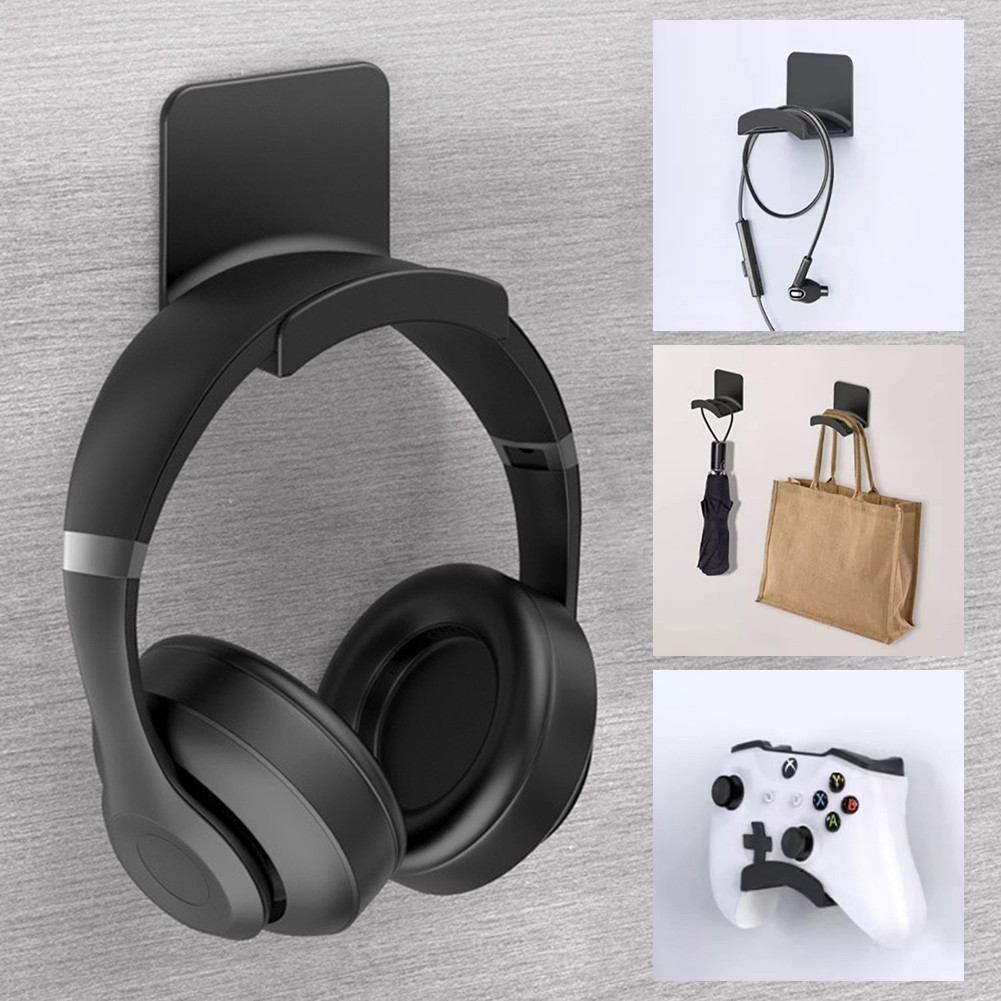 Headphone Stand Desktop Headset Holder Space-Saving Adhesive Gaming ...