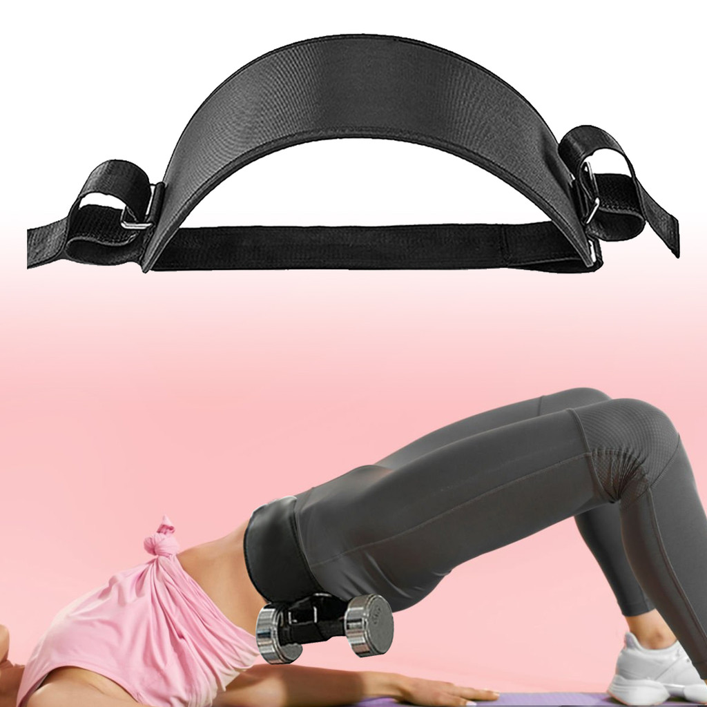 New Hip Thrust Belt Glute Bridge Pad Workout with Dumbbells Kettlebells ...