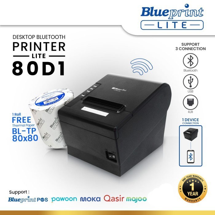 Blueprint Lite 80D1 Thermal Receipt POS Cashier Printer Bluetooth USB ...