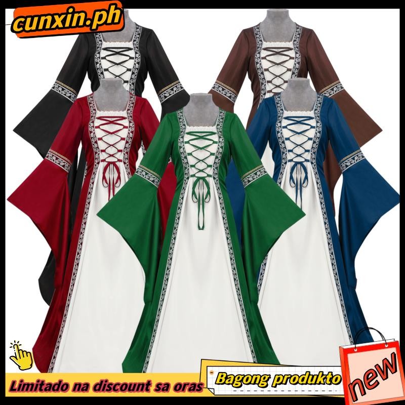 New Women Costume Medieval Maiden Fancy Cosplay Over Dress Victorian ...