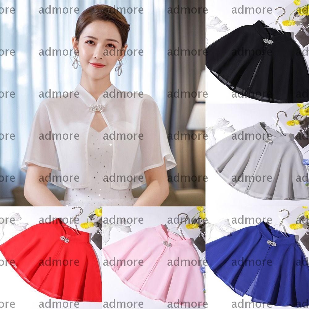 ADMORE Chiffon Shawl Cosplay Wedding Cloak Bridal Wrap Soft Cape Wedding Bridal Shawl | Shopee ...