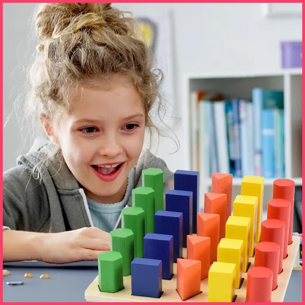 Shape Matching Game Color Shape Sorter Wooden Blocks Activity Puzzle ...