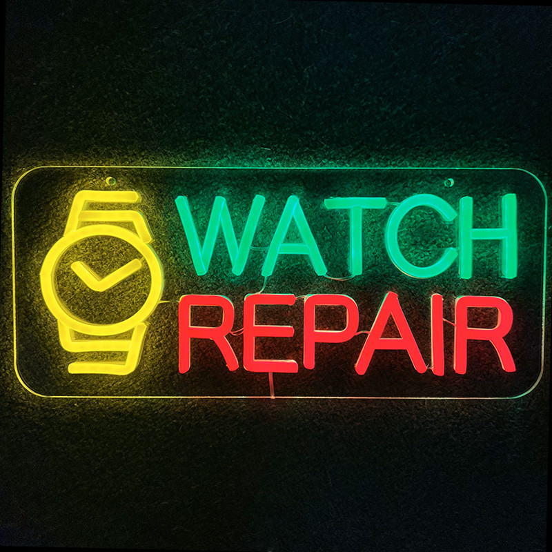 Customized Led Light Watch Repair Signage - Watch Repair Shop ...