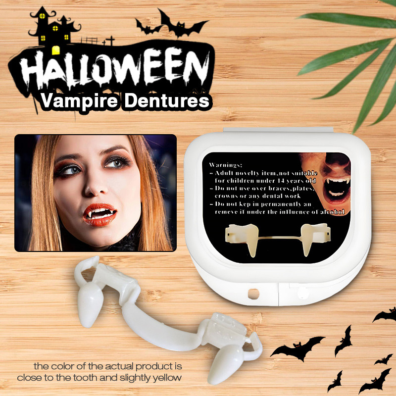 Vampire Fake Teeth Retractable Dentures Props Arty Costume DIY Cosplay ...