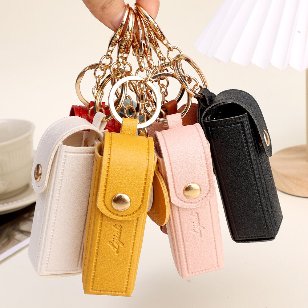 Solid color portable red envelope wallet, keychain, mini storage bag ...