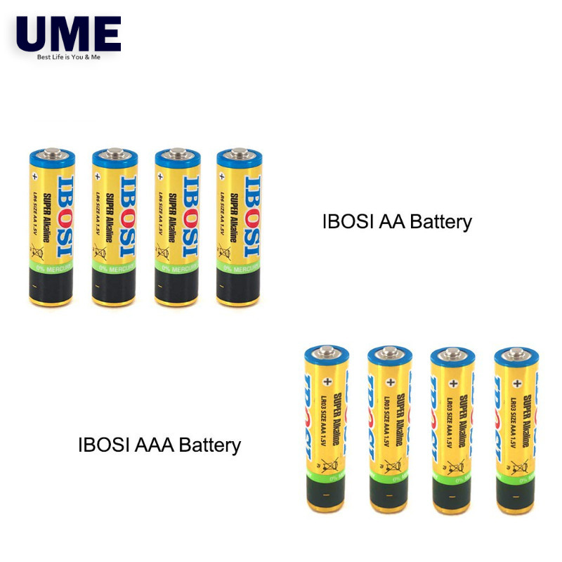 4Pcs AAA / AA IBOSI Battery Super Alkaline Power Batteries 1.5V Pack of ...