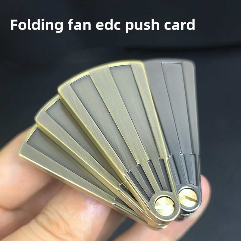 Three-Layer Metal Fan Push Card Handheld Leisure Relieving Spinning Top ...