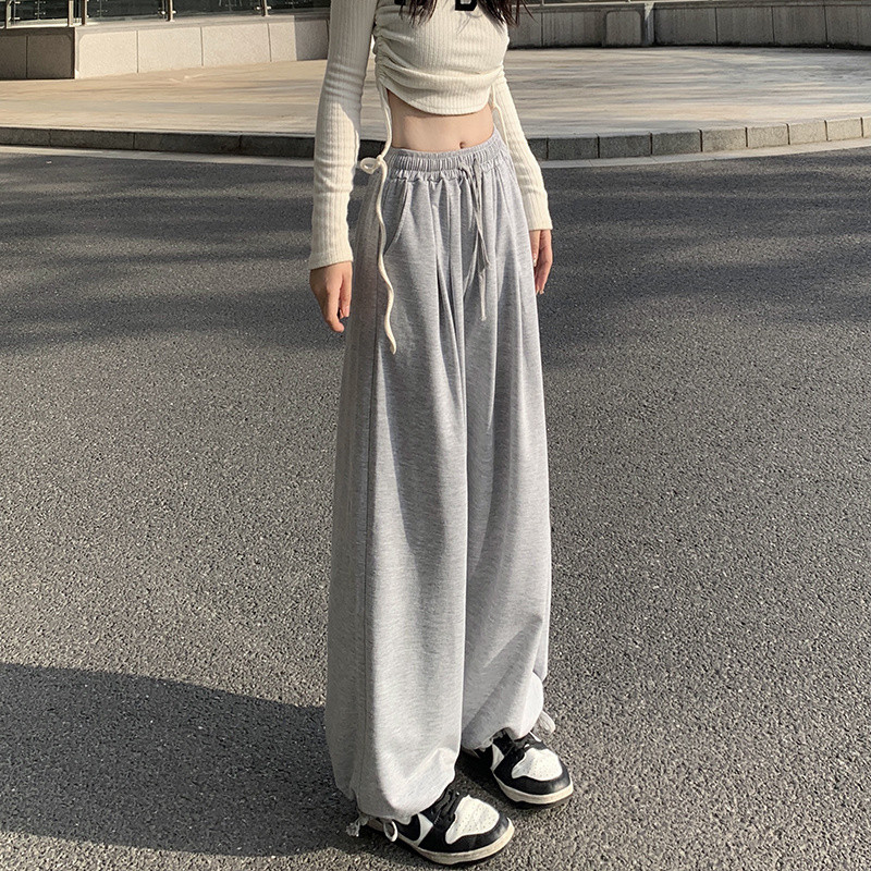 Japanese Casual Pants Women's Autumn & Winter Oversize Ankle-Tied Track ...