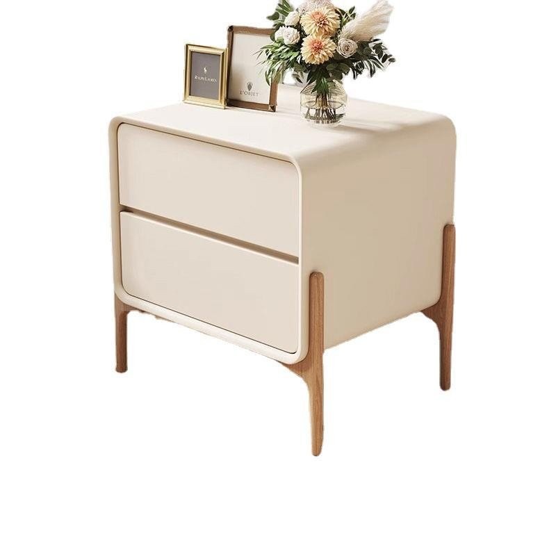 Bedroom Furniture Light Luxury Italian Art Design Leather Bedside Table ...