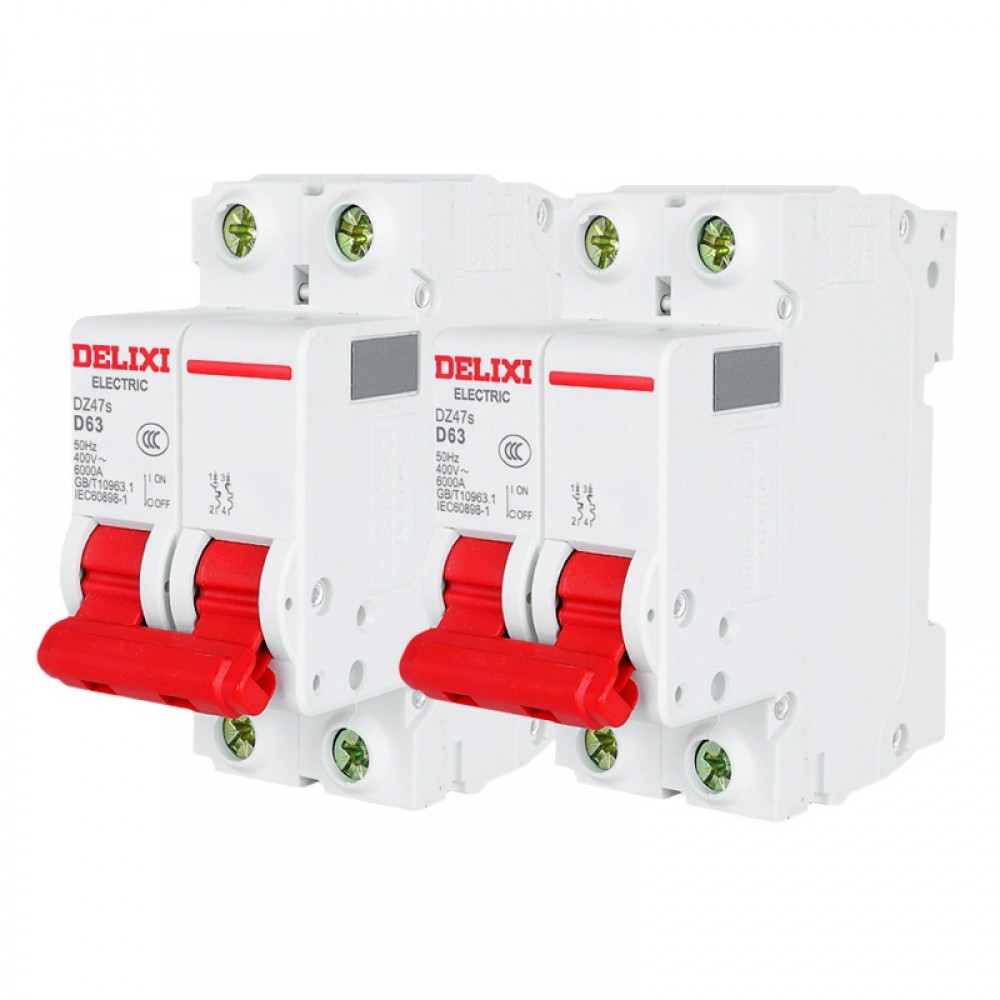 ┬Air switch DZ47S power type D-type small circuit breaker 2p three-phase electric D63 electric ...