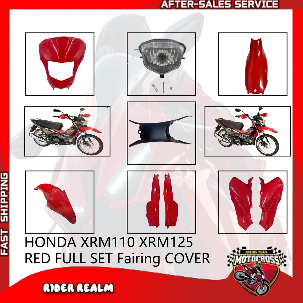 HONDA XRM110 XRM125 RED FULL SET Fairing COVER FOR Motorcycle ...