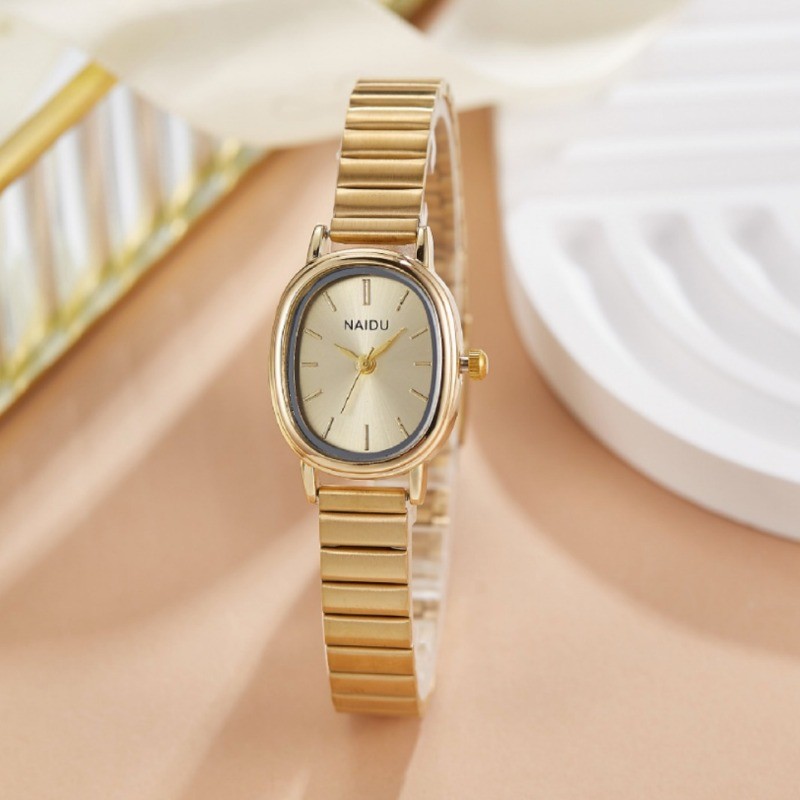 Elegant Gold Oval Watch Easy Resize Ladies Bracelet Watch Stainless ...
