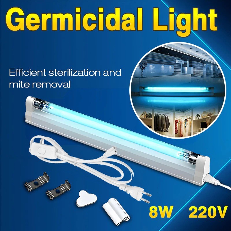 220V T5 UV Germicidal Lamp 8W EU US Plug LED Tube Ultraviolet ...