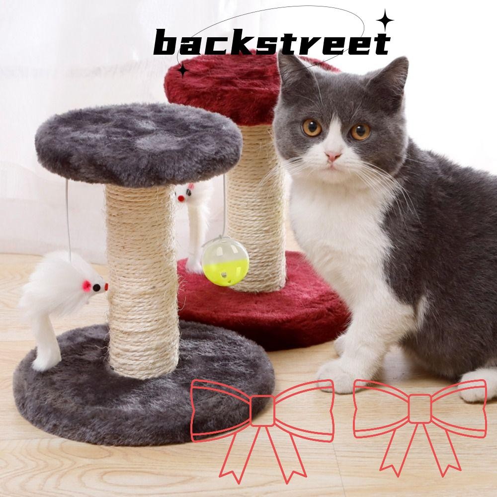 BACKSTREET Cat Climbing Frame, Dangling Balls Sisal Rope Cat Scratching ...
