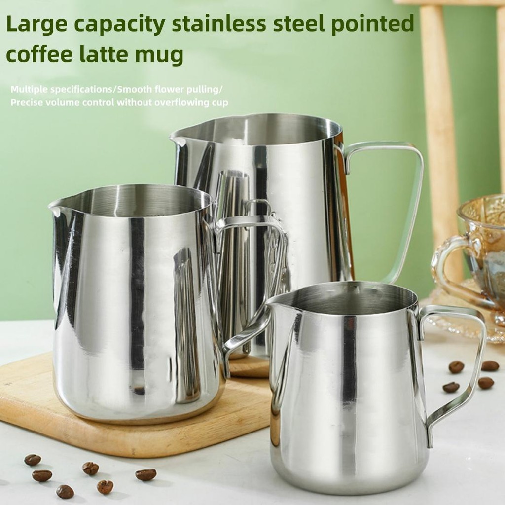 350ml 600ml 304 Stainless Steel Milk Frothing Jug Coffee Latte Serving Pitcher Jug Maker ...