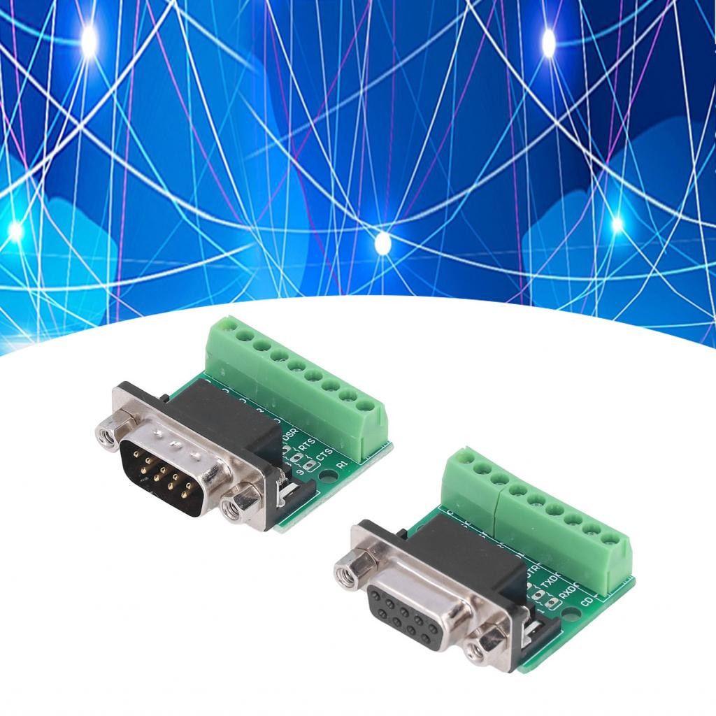 DB9 Male Female Connector Adapter Screw Terminal 9 Pin Hole Conversion ...