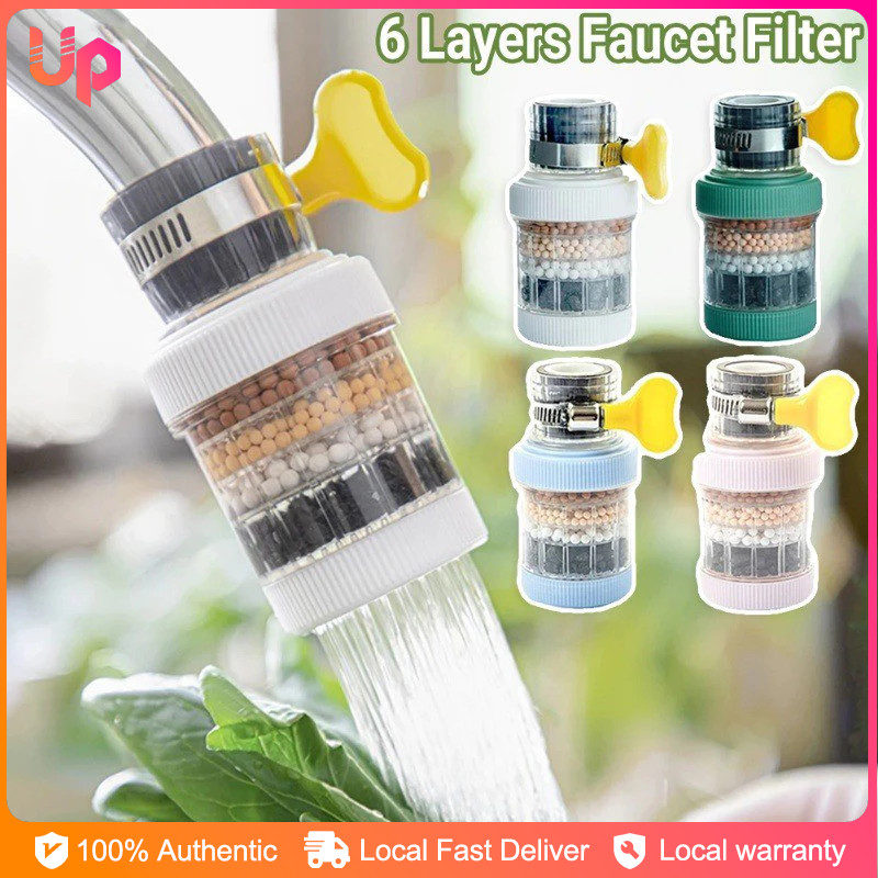 6 Layers Faucet Filter 360° Rotating Kitchen Water Purifier Water ...
