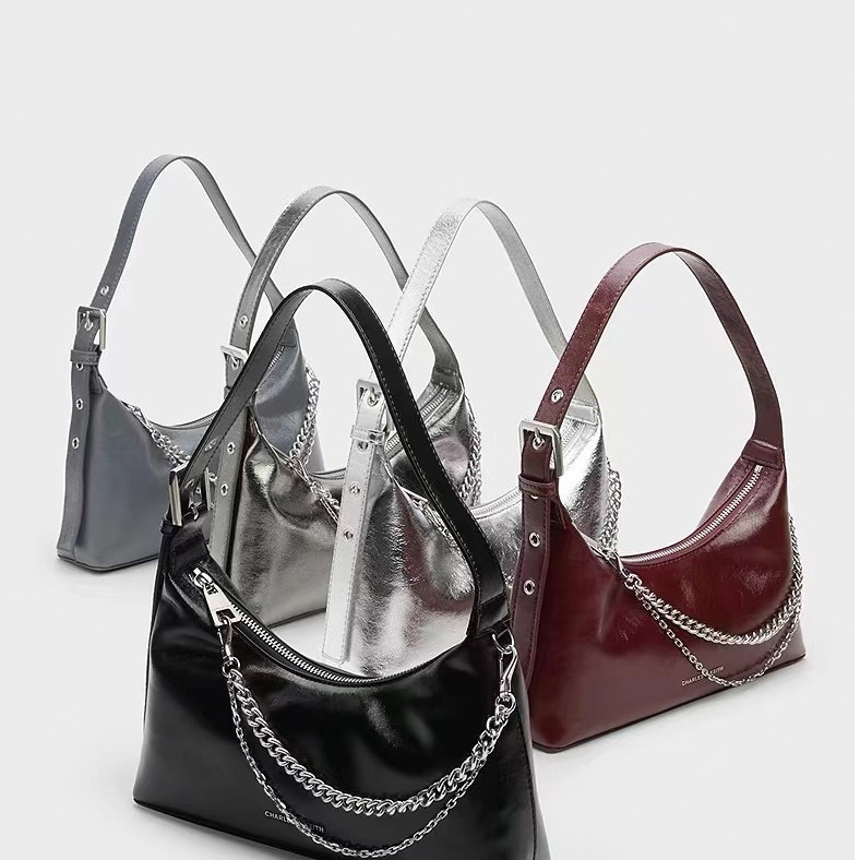 New style 40782472 soft zipper single shoulder pleated underarm bag for ...