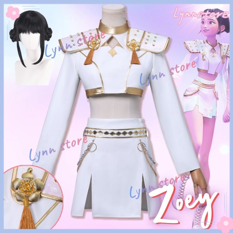 XS-3XL RUMI ZOEY MIRA Cosplay White Suit&Wig KPOP DEMON HUNTERS Cosplay ...