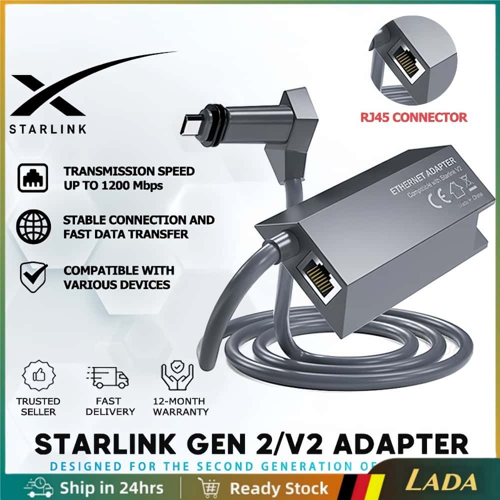 Starlink Ethernet Adapter Gen2 cat6 for Starlink Adapter to RJ45 WiFi ...