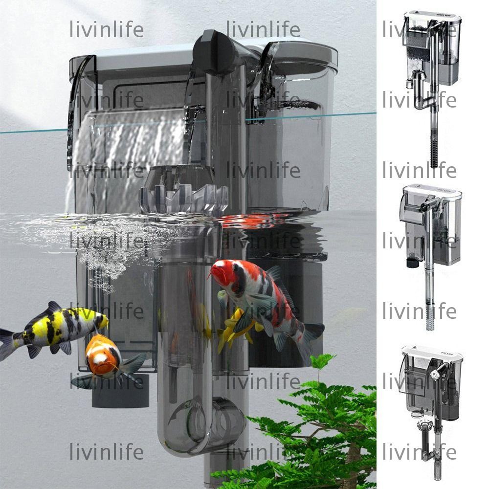 LIVINLIFE Fish tank filter, waterfall 3 in 1 Waterfall Filter Box ...