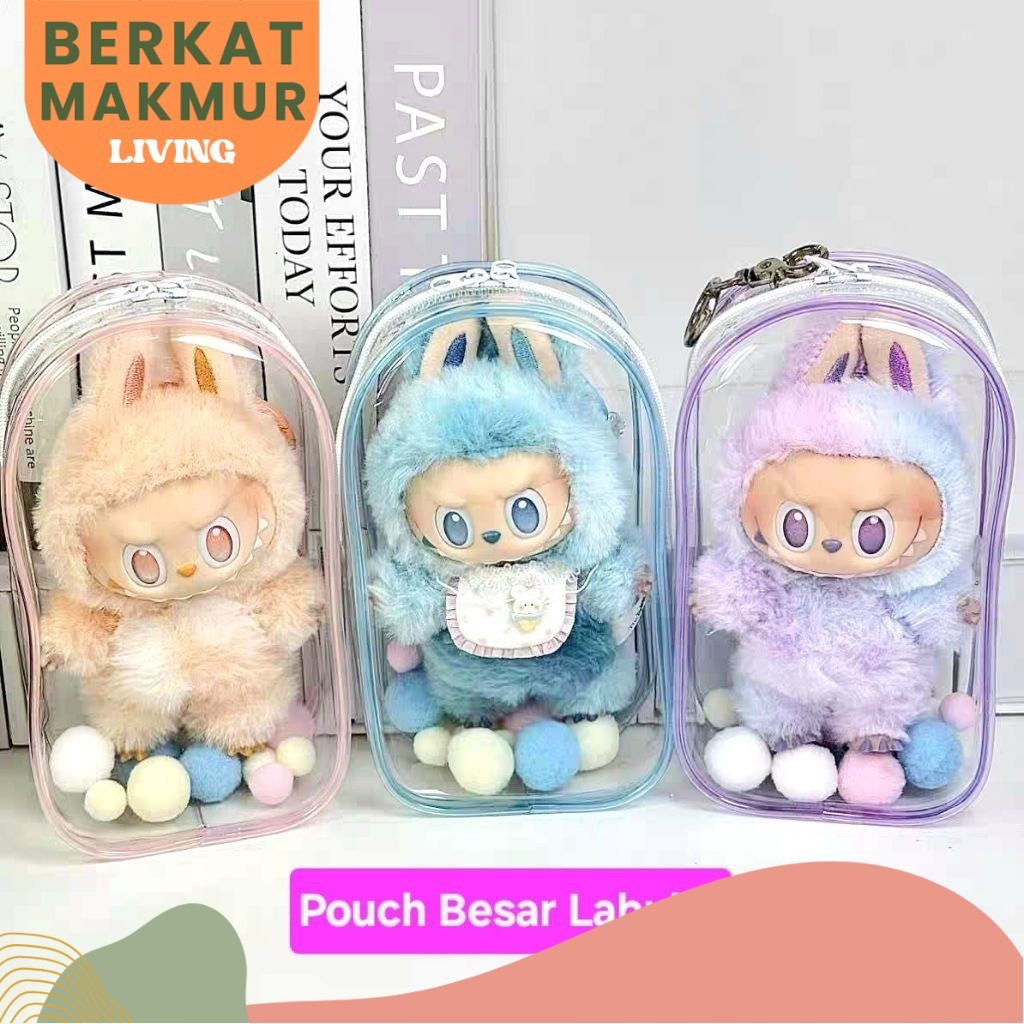 (BERKATE) ST4373 LARGE Pouch Labubu Crybaby Hacipupu FREE Pompom ...
