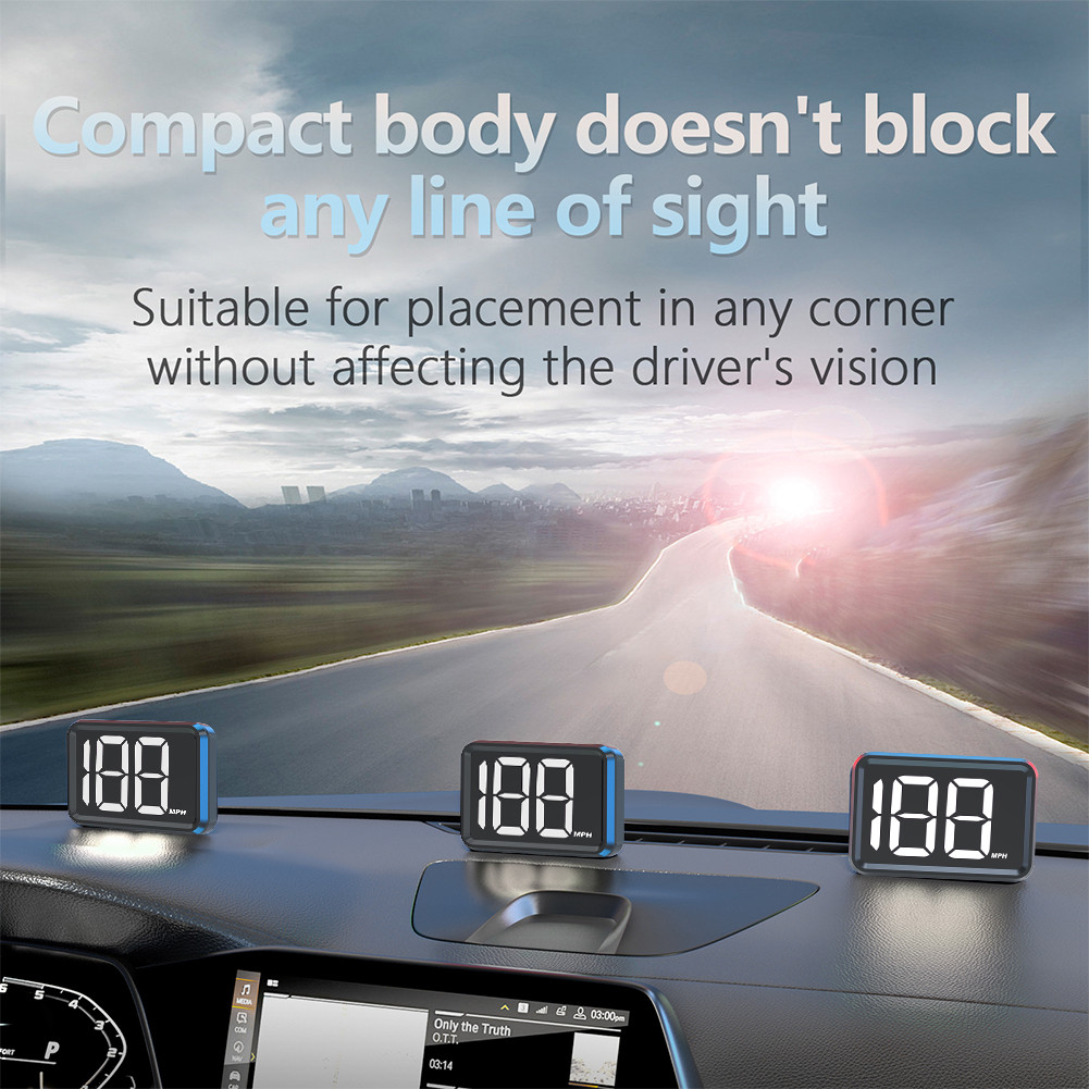 GPS KMH MPH HUD Digital Speedometer Head Up Display Digital Speed Meter ...