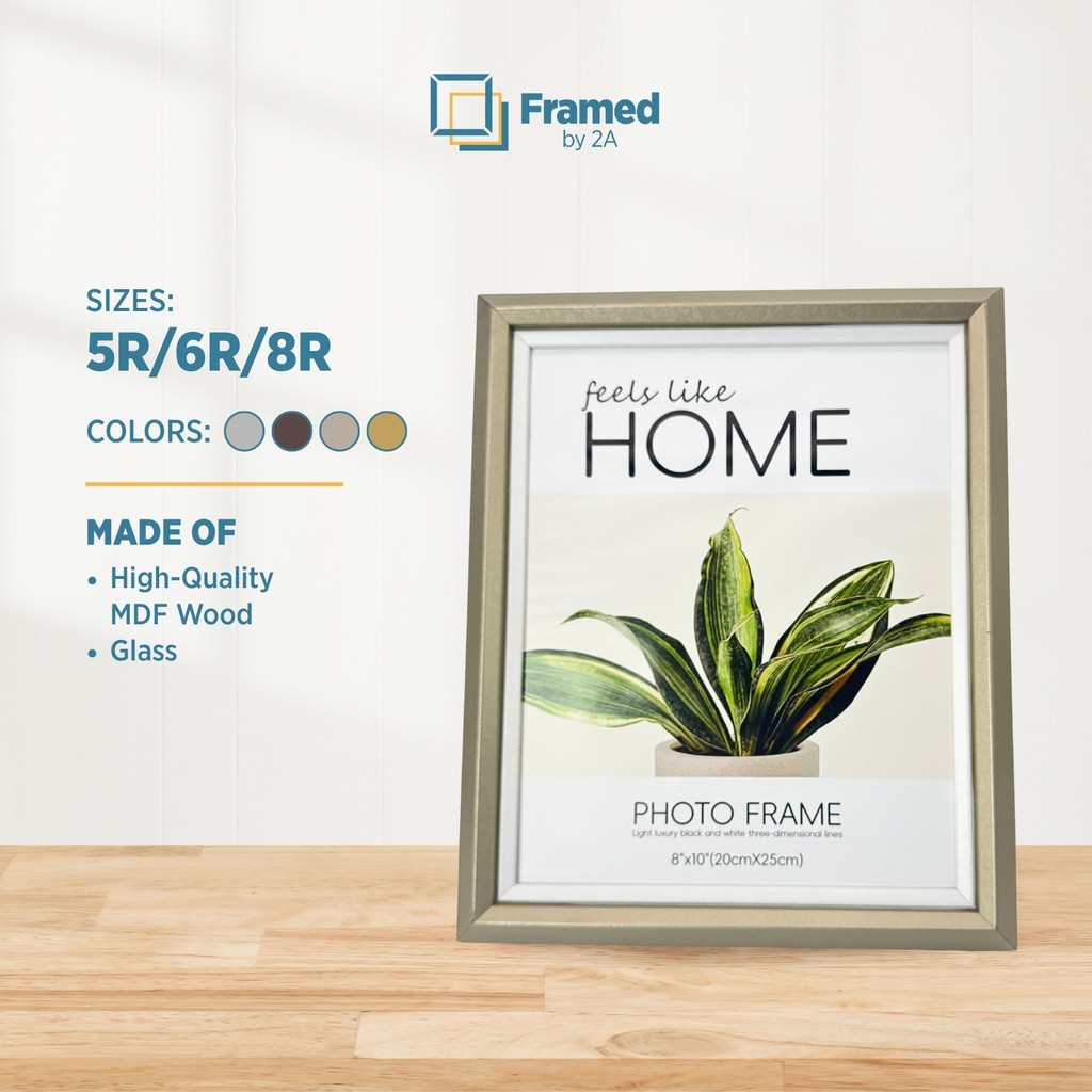 2A Photo Frame 5R/6R/8R Sleek Metallic Design | Wall & Desk Display ...