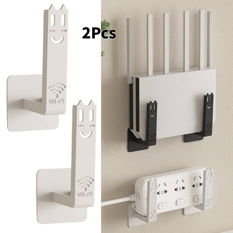 2Pcs Multifunctional Router Placement Bracket Hole Free Wall Mounted ...