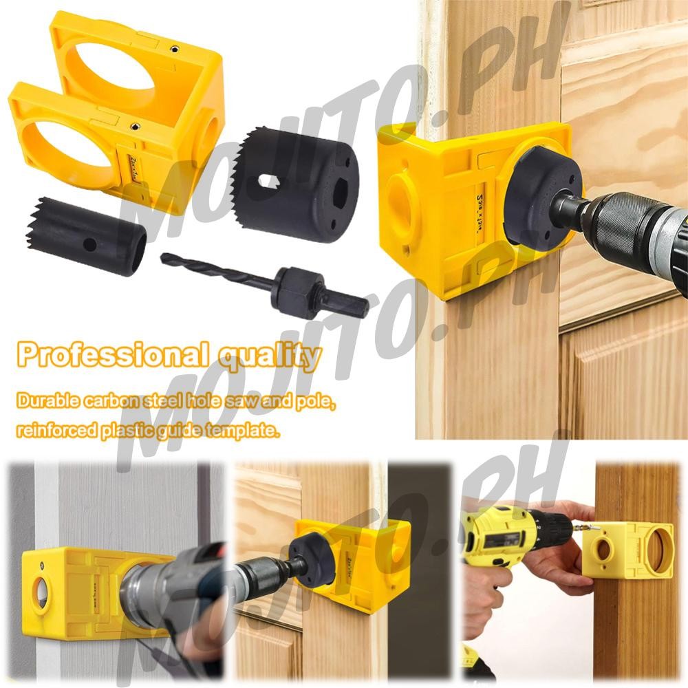 1-3/8 Inch - 1-3/4 Inch Door Lock Installation Set with Guide Template ...