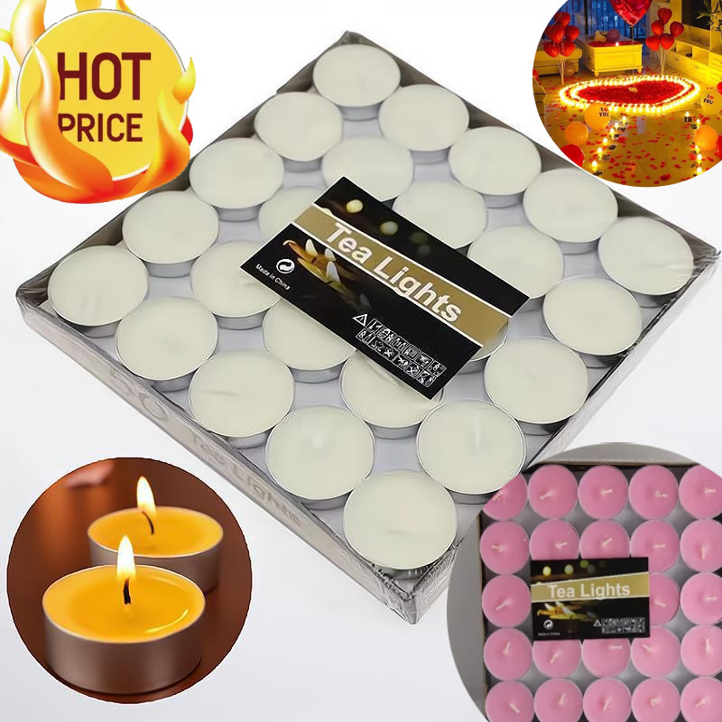COD*50pcs Tea light Candles Metal Cup vigil Wedding Light tealight ...