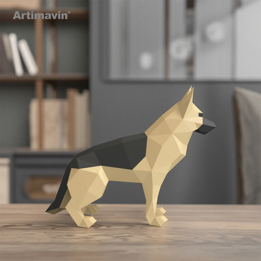 Star Paper Model German Shepherd Paper Model Three-Dimensional Creative ...