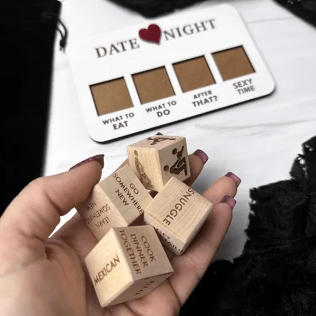 LSqy_ 1 Set Date Night Dice Kit Funny To Do Heavy Duty Wood Reusable ...