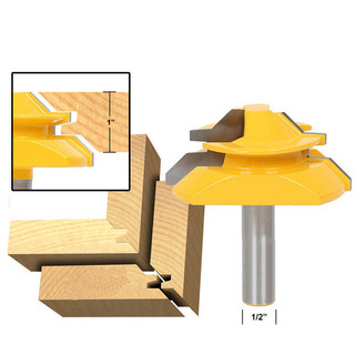 45 Degree Lock Miter Router Bit 1/4 6mm Shank Woodworking Tenon Milling ...