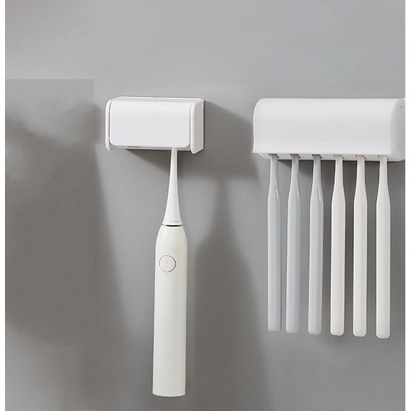 No Punching Toothpaste Storage Rack Wall Mounted Toothbrush Holder Bath ...