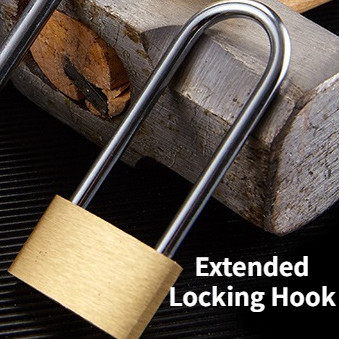 KNSYYC Door Locker Brass Padlock Extended Locking Hook Padlock With Key ...