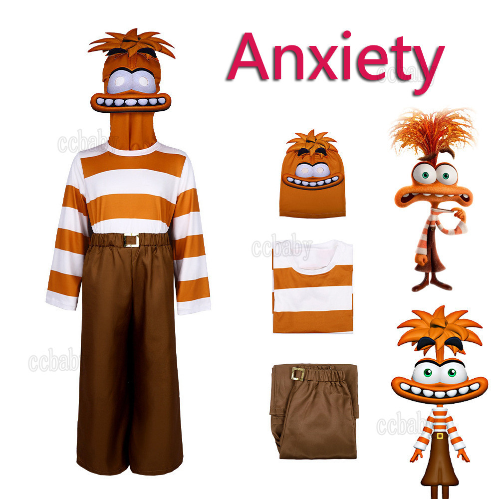 Inside Out 2 Anxiety Role Play Costumes Halloween Costume for Kids Girl ...