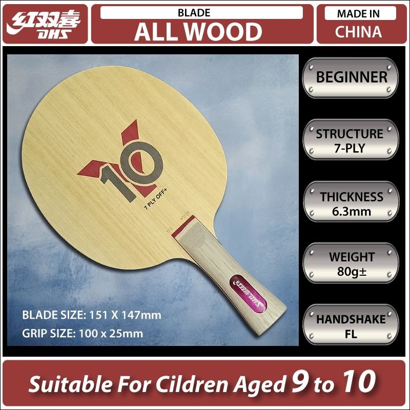 DHS Y10 All Wood Table Tennis Blade Bat Paddle Racket Ping Pong Handshake-FL | Shopee Philippines